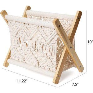 Accents | Macrame Magazine Rack Boho Magazine Holder Storage Standing ...